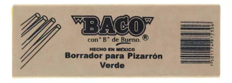 Borrador Baco Base Madera para Pizarrón