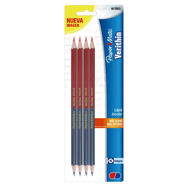 Lapiz Bicolor Berol Verithin Tarjeta C/4 Pzas