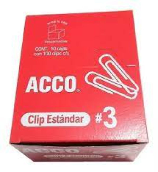 Clip Acco Estandar No.3 Inoxidable 100clips C/10 – Venpli