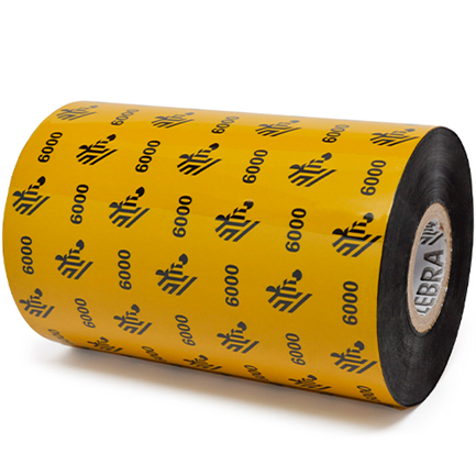 Cinta de Cera Zebra 110mm x 450m 6000 Núcleo de 25 mm 24/Caja