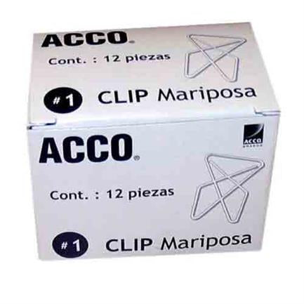 Clip acco gigante no.1 inox. C/12 clips inst